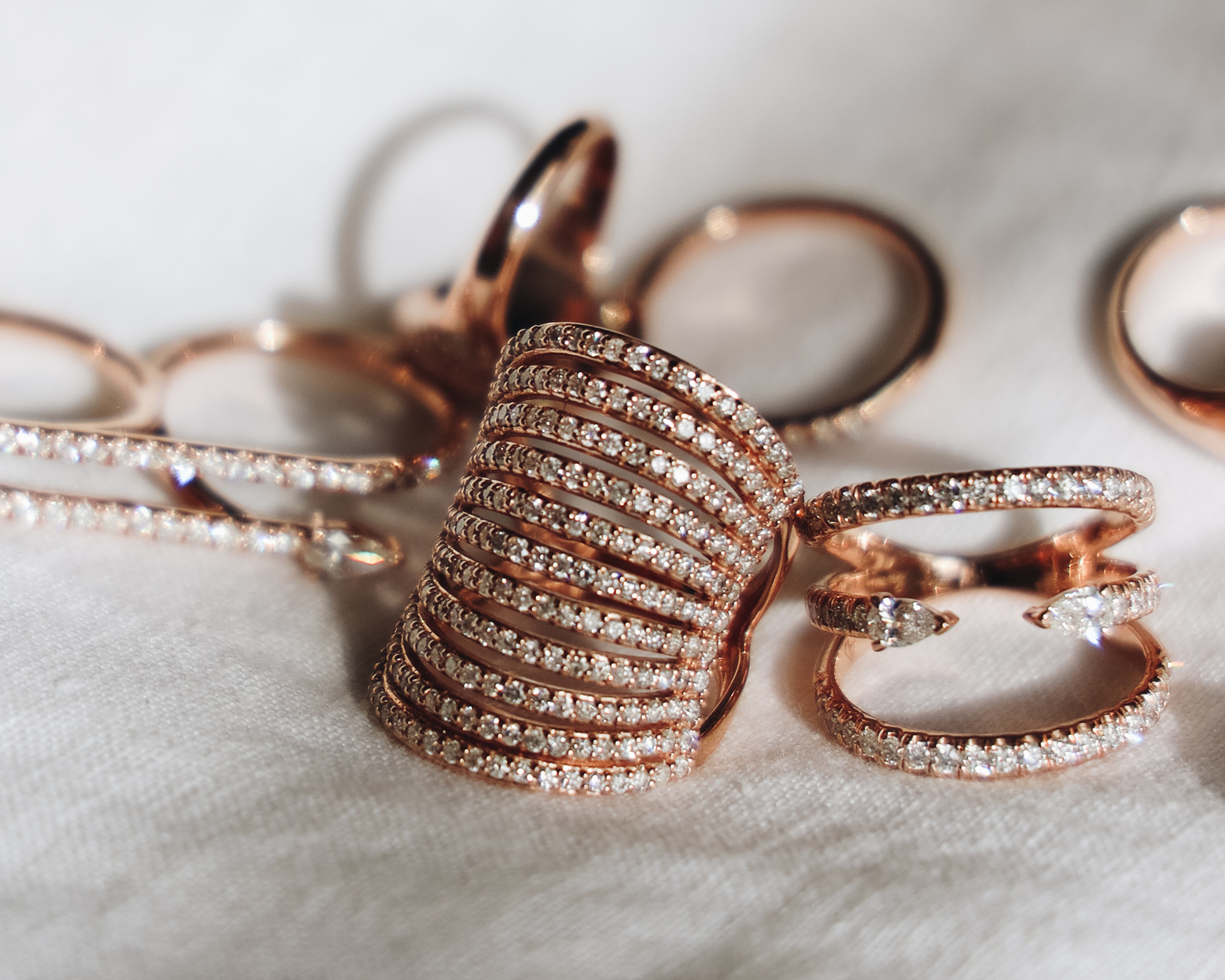 Shop 14K Rose Gold Diamond Cobra Ring